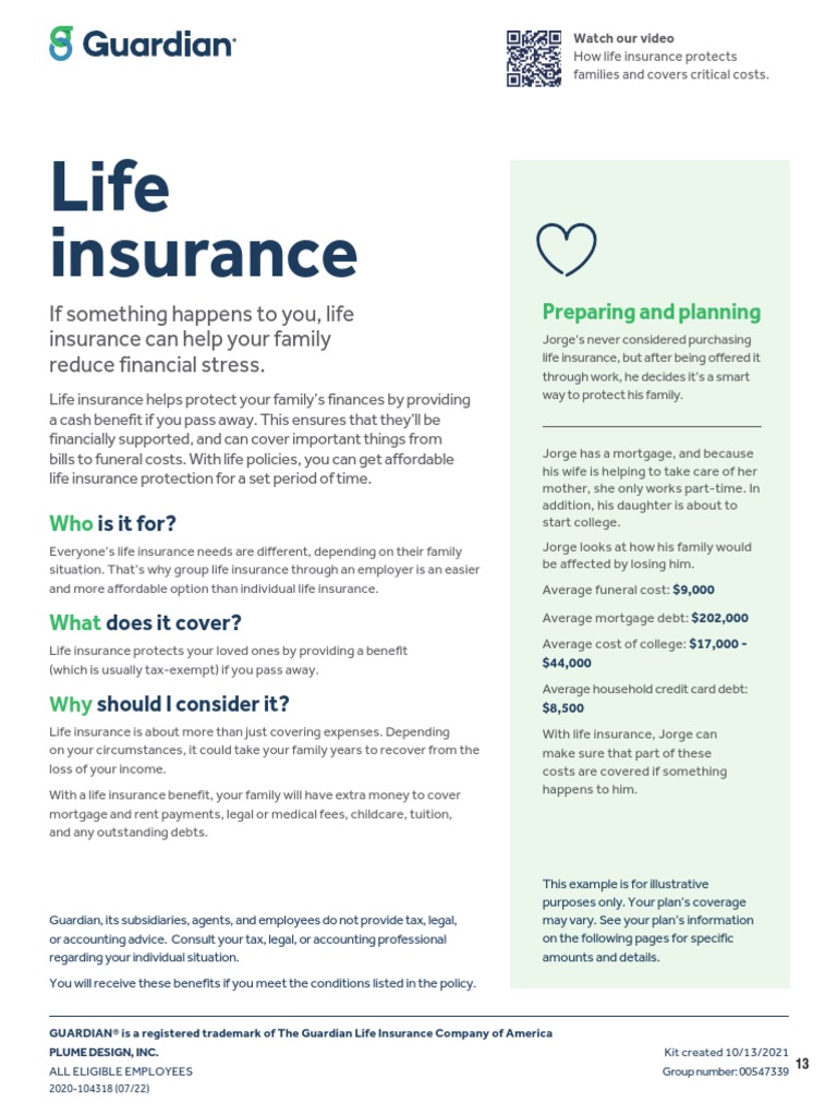 Guardian - Basic Life AD&D Plan Summary 2022 | PDF | Life Insurance ...