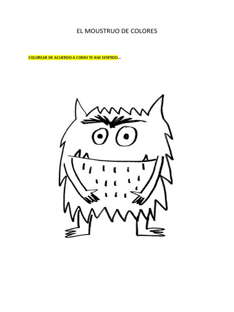 Colorea Al Moustro de Colores | PDF