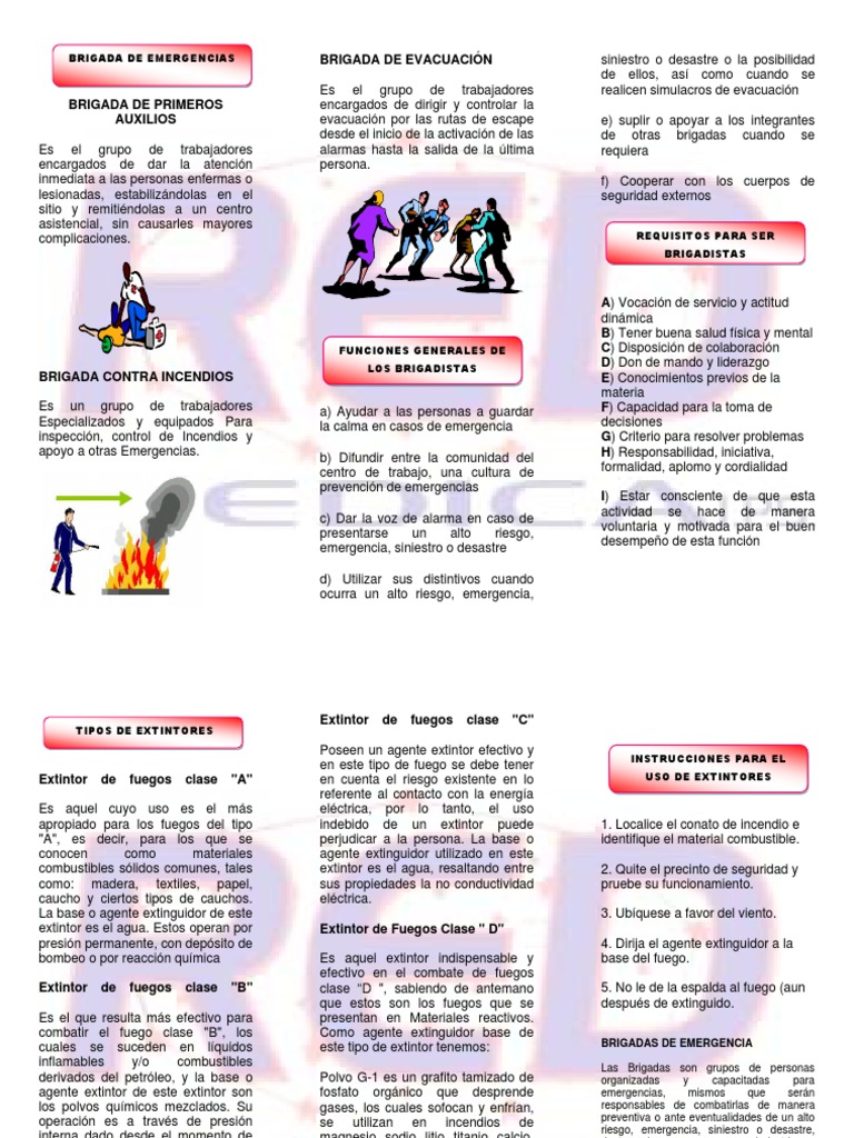 Tipos y Funciones de Brigadas de Emergencia | PDF | Agua | Materiales