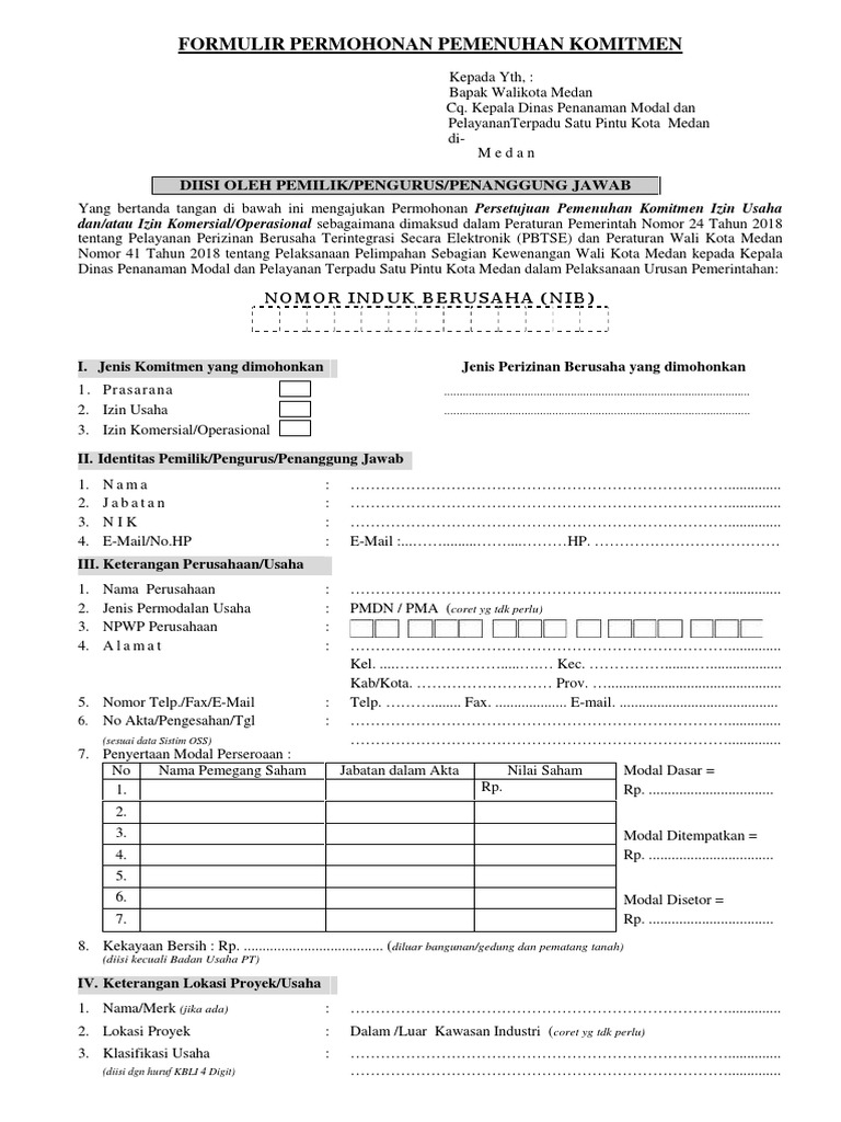 Formulir Permohonan | PDF