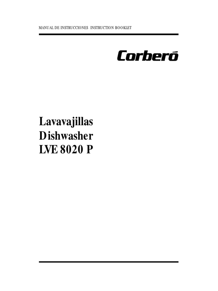 Manual de instrucciones para el lavavajillas LVE 8020 P | PDF | Lavavajillas | Agua