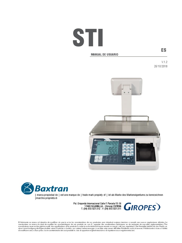 Manual Baxtran Sti | PDF | Enchufes y tomas de corriente alterna ...
