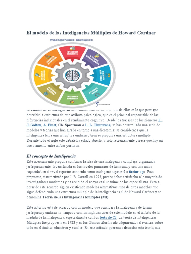 El Modelo de Las Inteligencias Múltiples de Howard Gardner | PDF ...