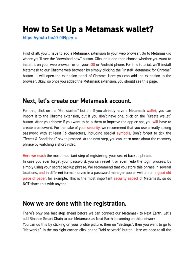 How To Use Metamask On Next Earth | PDF | Password | Software