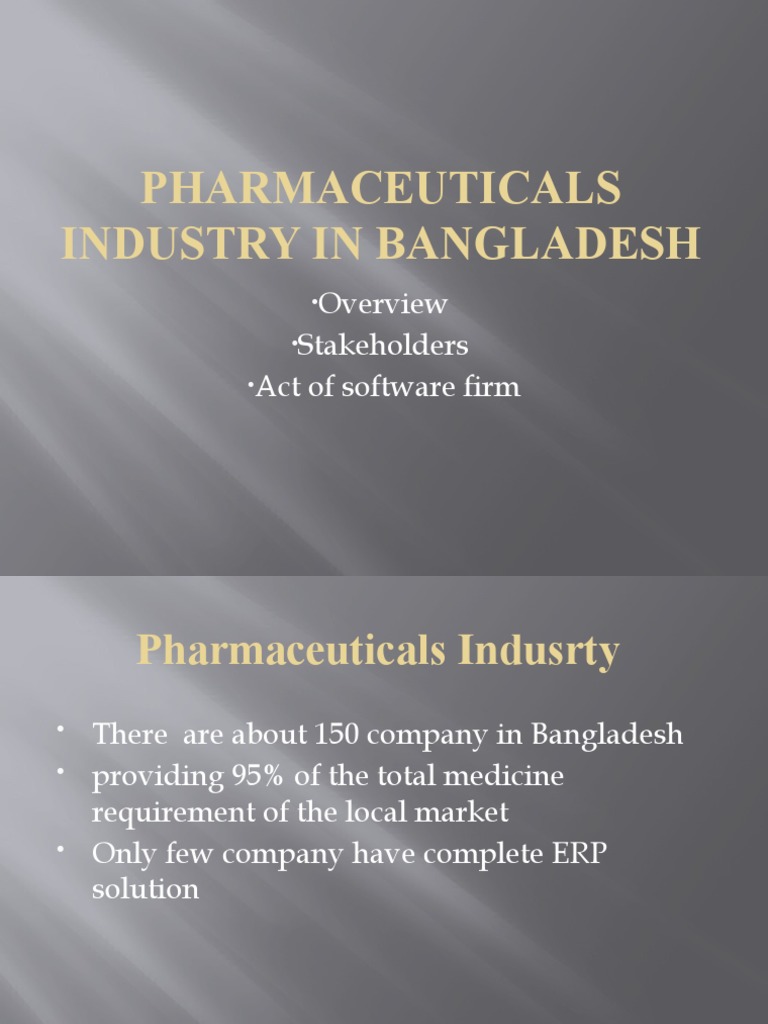 Pharmaceuticals Industry in Bangladesh | PDF