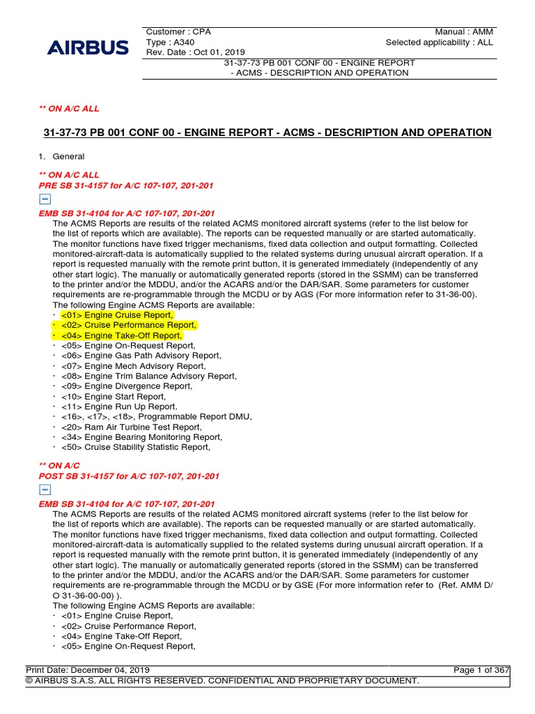 Engine Report - Acms | PDF