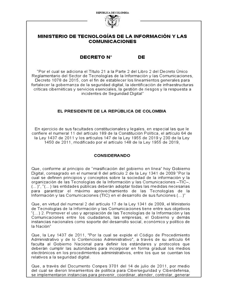 Articles-198588 Proy Dec Ciber | PDF | La seguridad informática | Seguridad