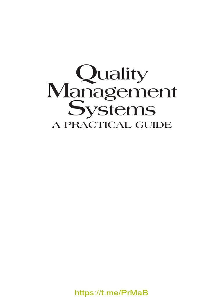 Gitlow Howard S Quality Management Systems A Practical 2001 | PDF ...