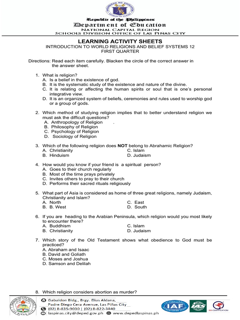 Grade 12 Intro To World Religion | PDF | Yoga | Moksha