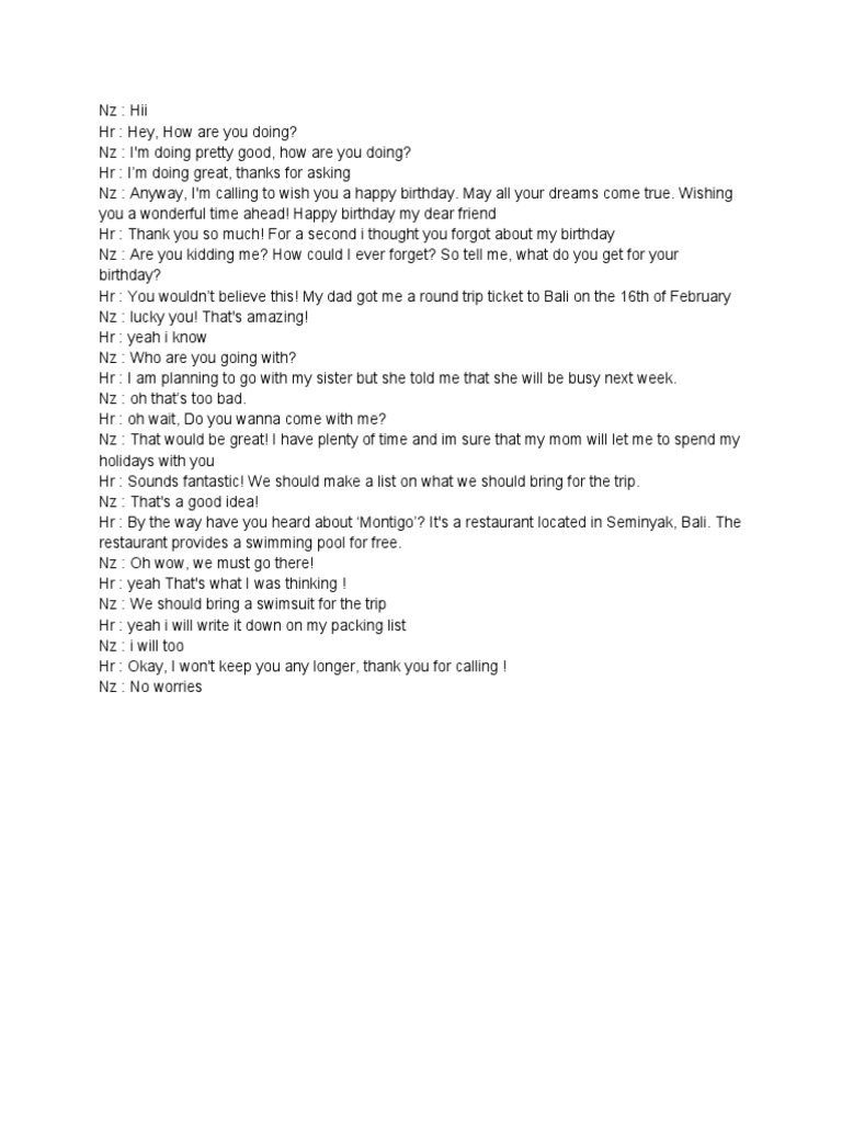 Dialog Uprak Bing | PDF