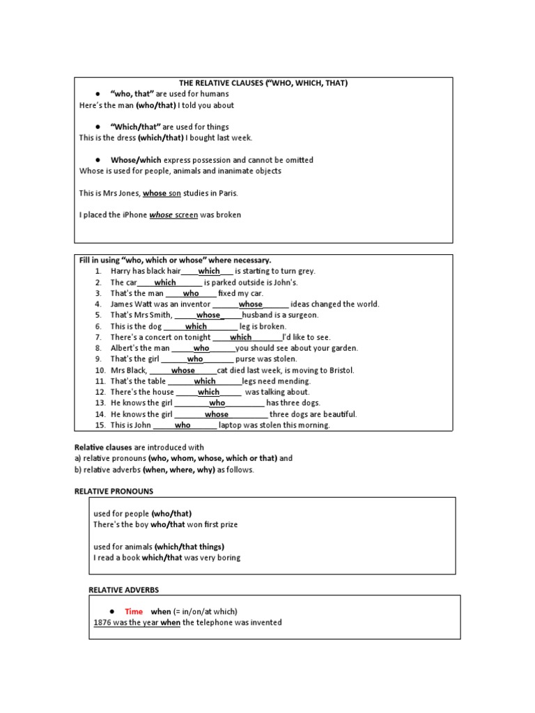 Relative Clauses | PDF | Grammar | Language Arts & Discipline