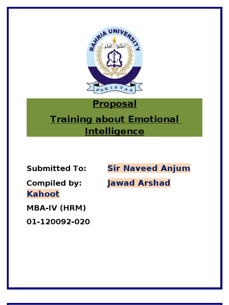 TD Proposal 1 | PDF | Emotional Intelligence | Emotions