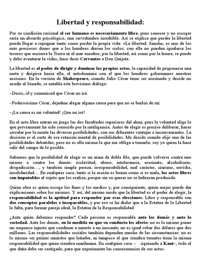Libertad y Responsabilidad | PDF | Libertad
