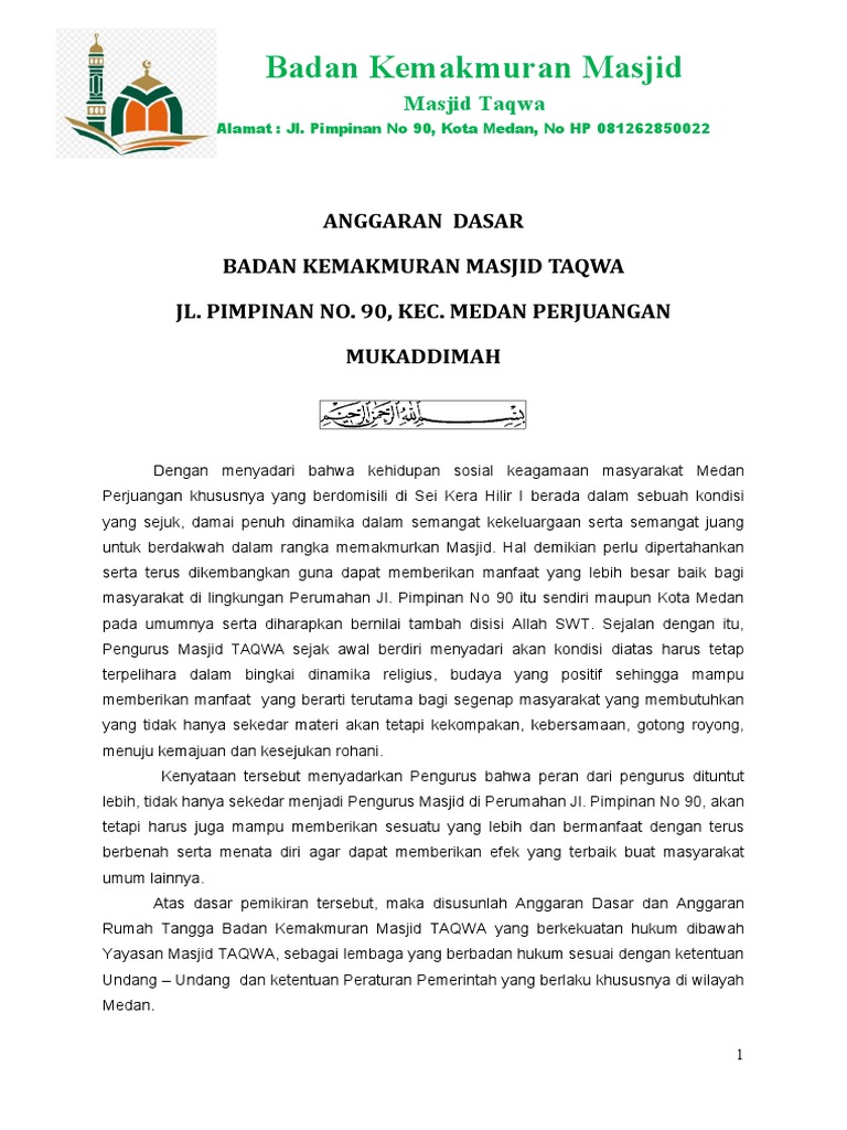 AD-ART - BKM Masjid Taqwa | PDF