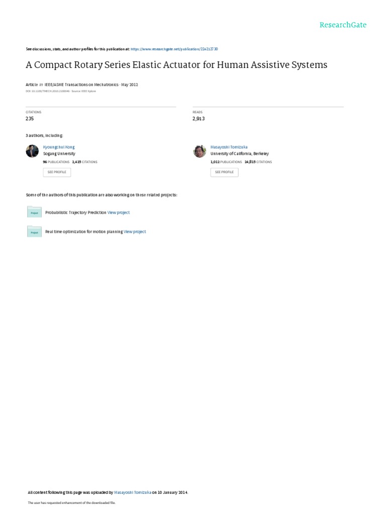A Compact Rotary Series Elastic Actuator For Human | PDF | Control ...