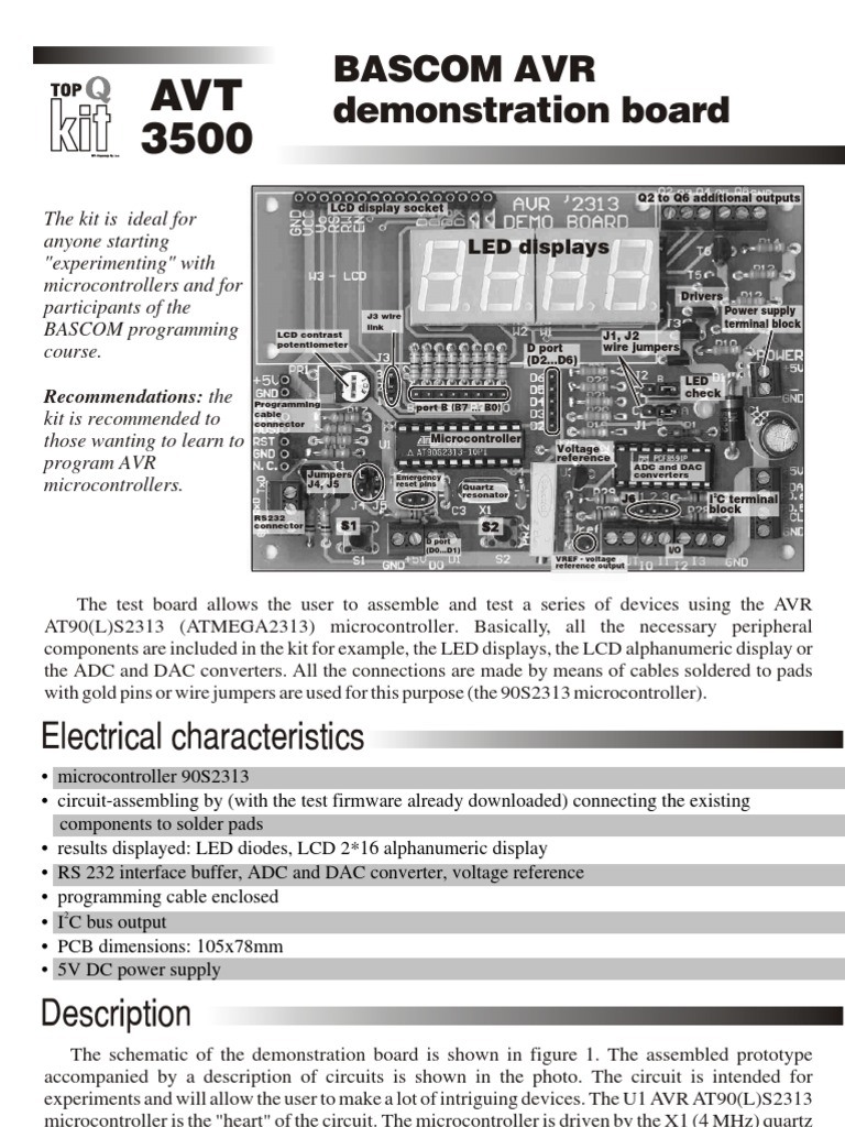 Bascom Avr Demonstration Board | PDF | Electrical Connector | Printed ...
