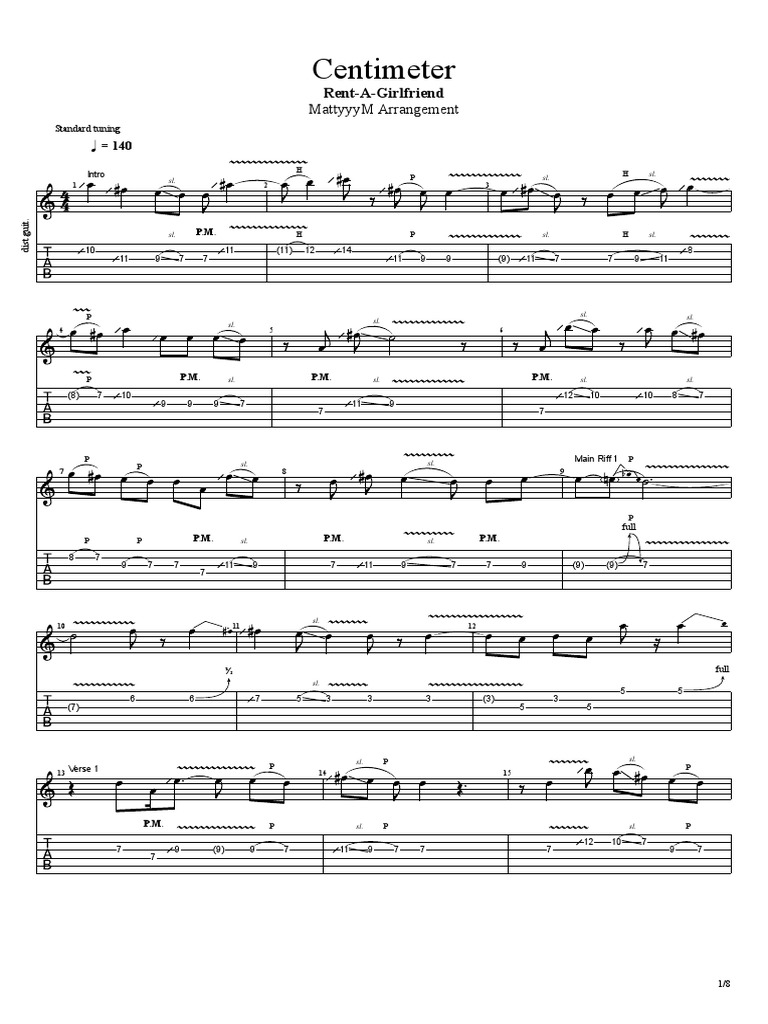 Centimeter (MattyyyM Tab) | PDF | Songs | Musical Compositions