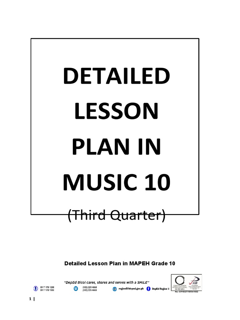 Contemporary Music Lesson Plan for Grade 10 | PDF | Musical ...