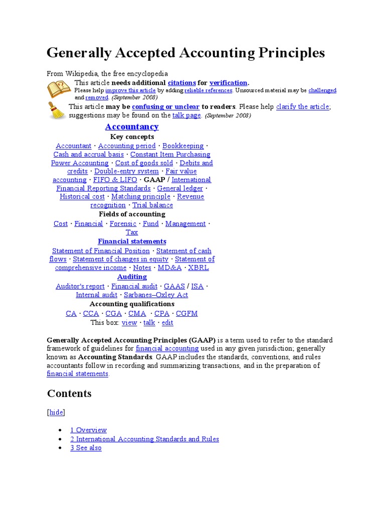 Understanding Generally Accepted Accounting Principles | PDF ...