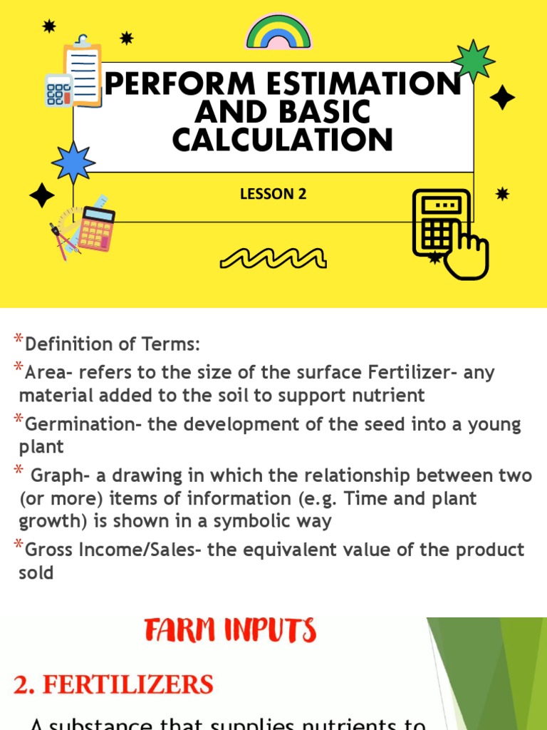Estimation and Calculation in Agriculture | PDF