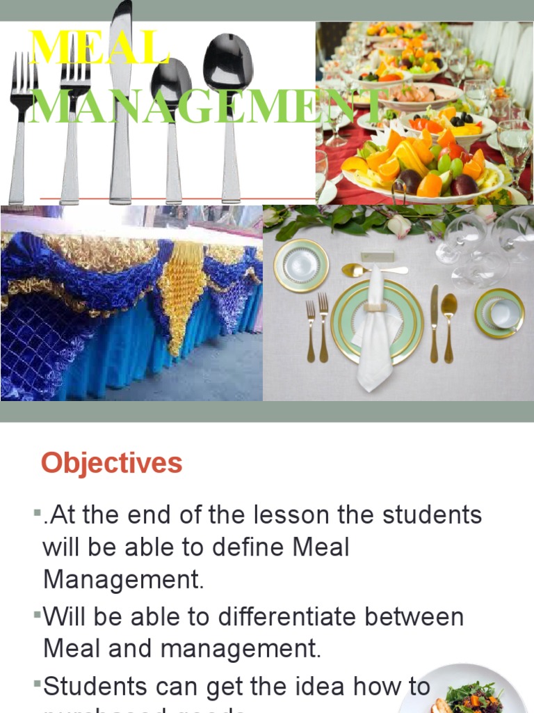 Understanding Meal Management Basics | PDF | Foods | Meal