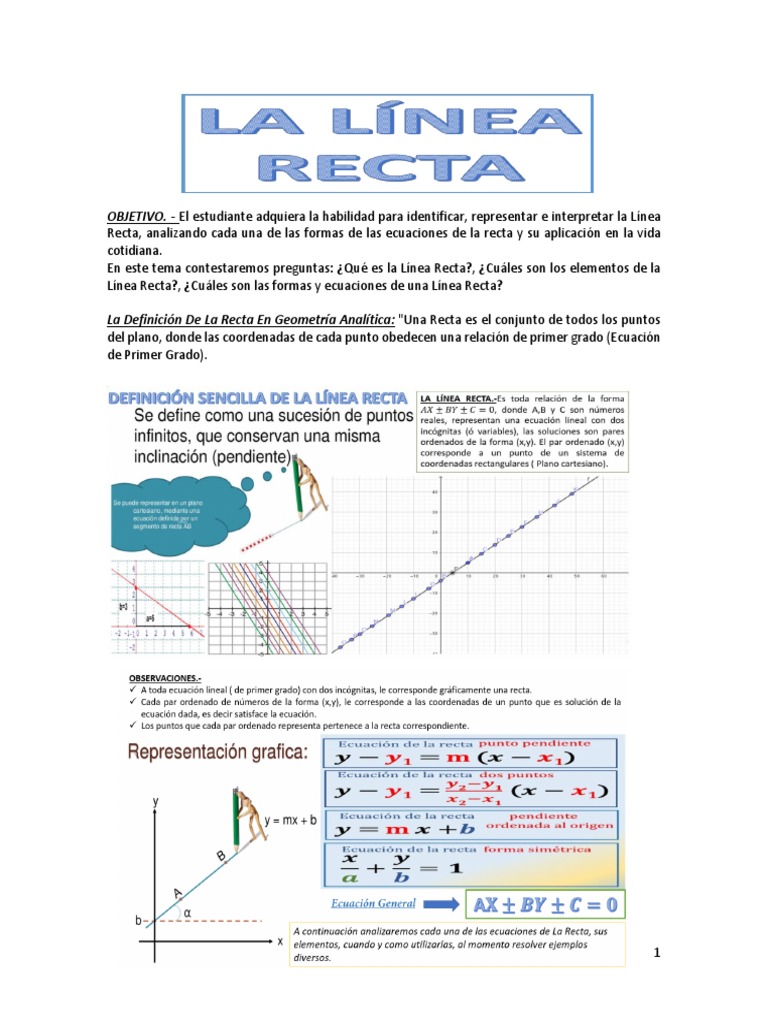 Linea Recta | PDF | Pendiente | Línea (geometría)