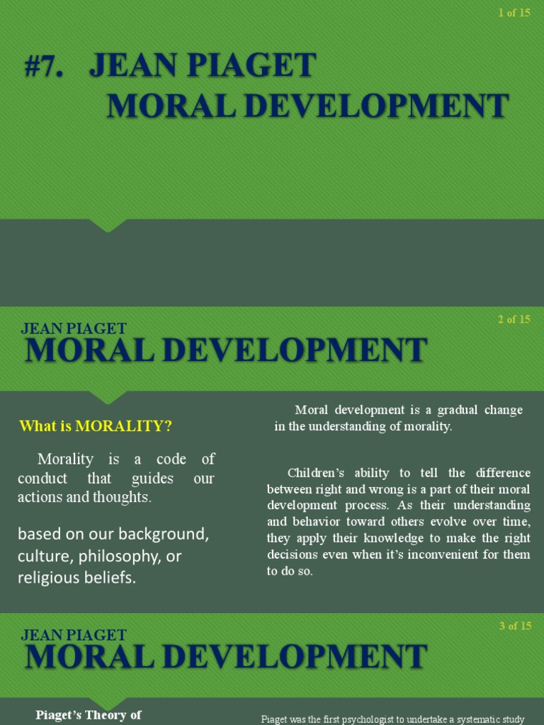 Jean Piaget Moral Development | PDF | Cognitive Development | Morality