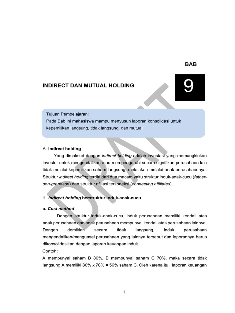 Bahan Ajar AKL (Indirect Dan Mutual Holding) | PDF