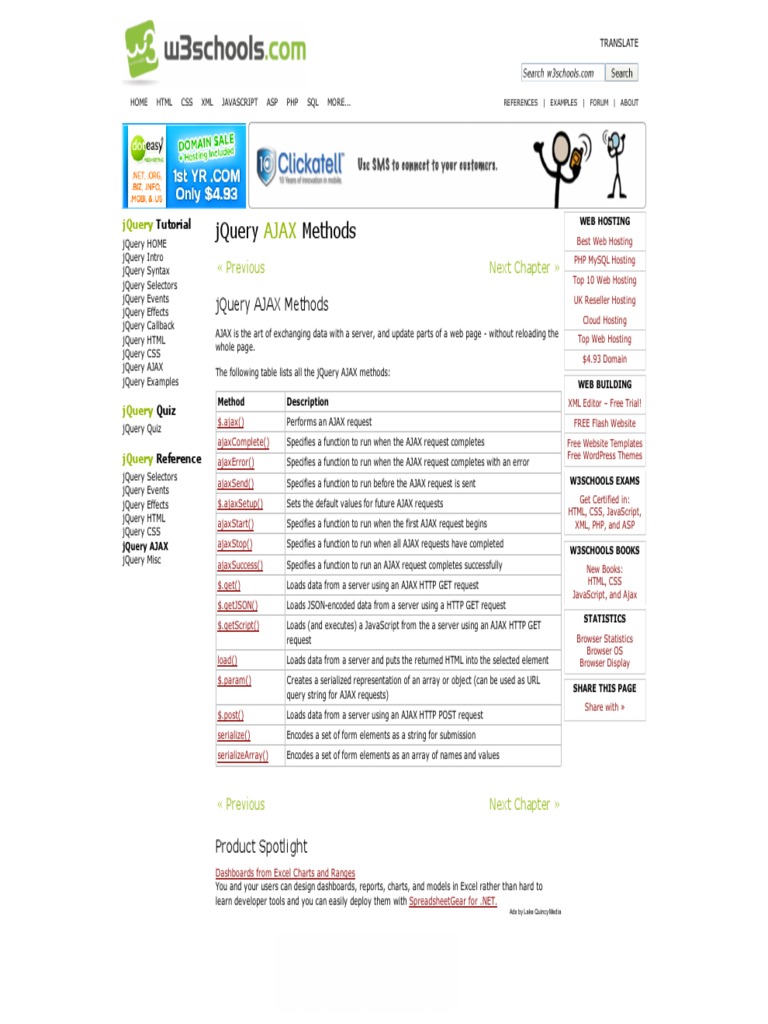 An overview of jQuery AJAX methods for asynchronous client-server ...