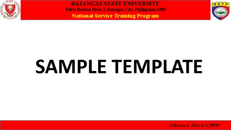 NSTP Sample Template | PDF