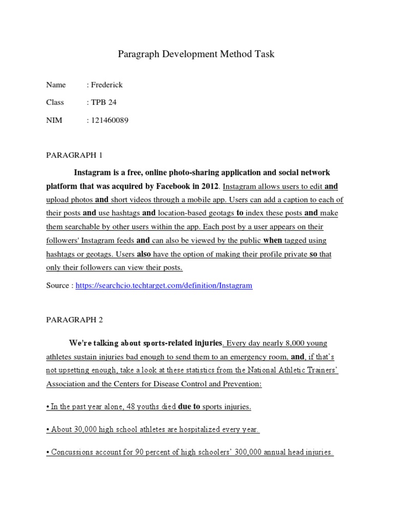 Paragraph Development Method Task | PDF
