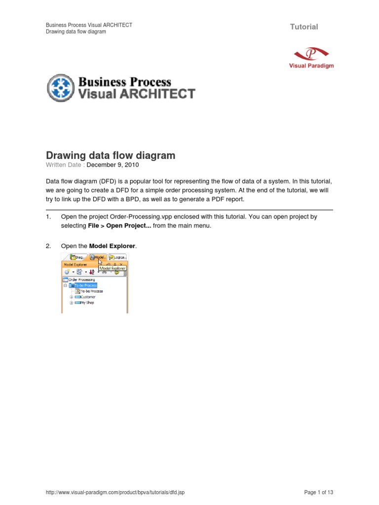 Data Flow Diagram Tutorial Guide | PDF | Business Process | Database ...