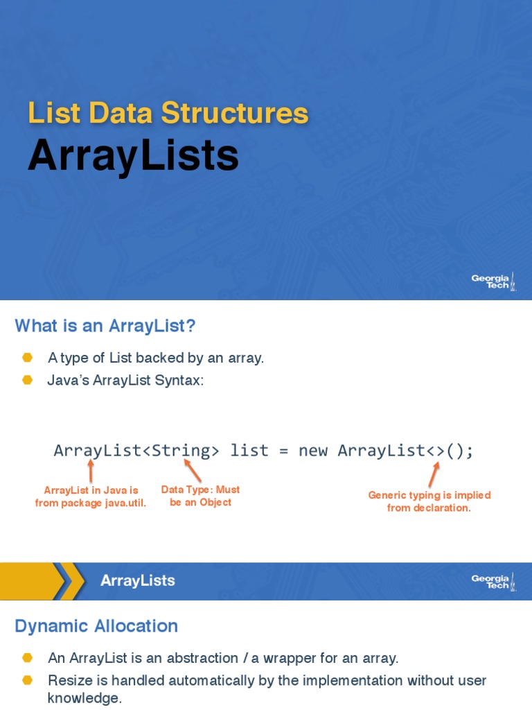List Data Structures: Arraylists | PDF | Software Engineering | Information Age