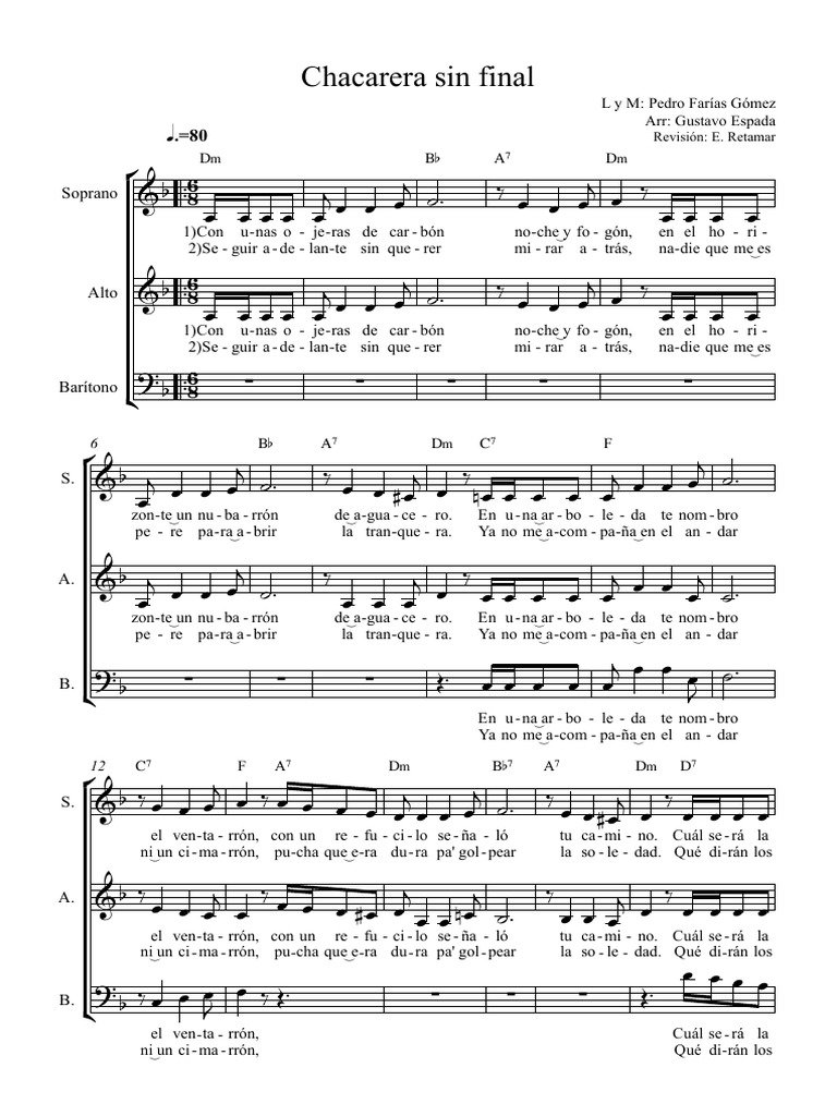 CHACARERA SIN FINAL (SCB) | PDF