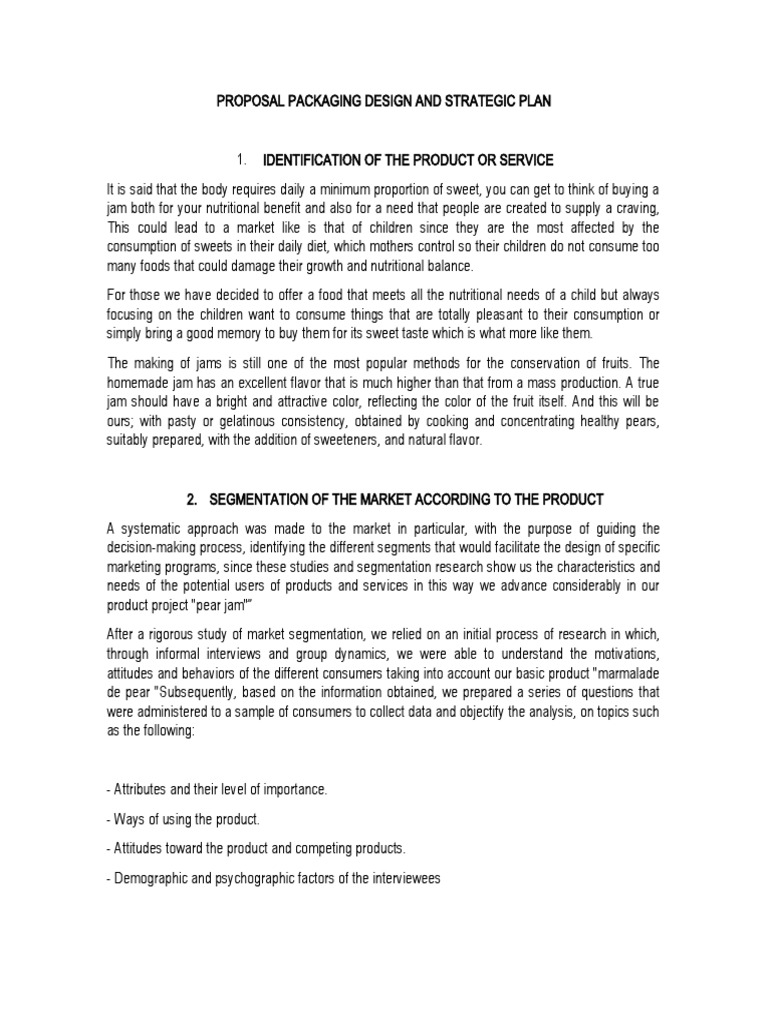 Proposal Packaging Design and Strategic Plan | PDF | Fruit Preserves ...