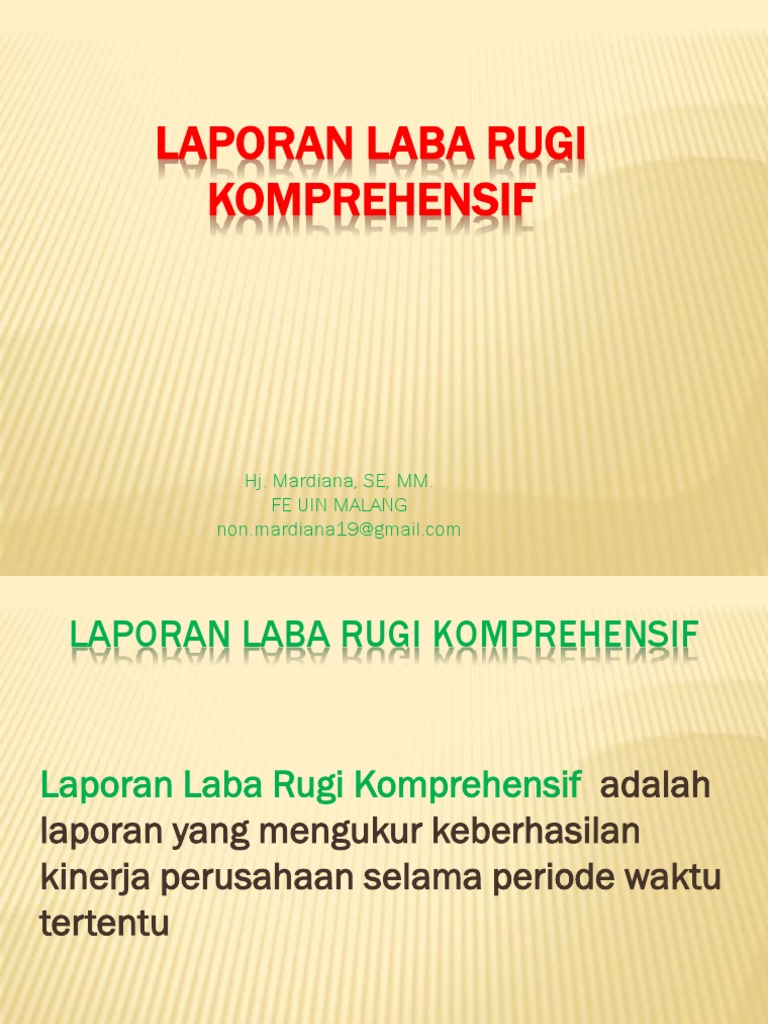 Laporan Laba Rugi Komprehensif | PDF
