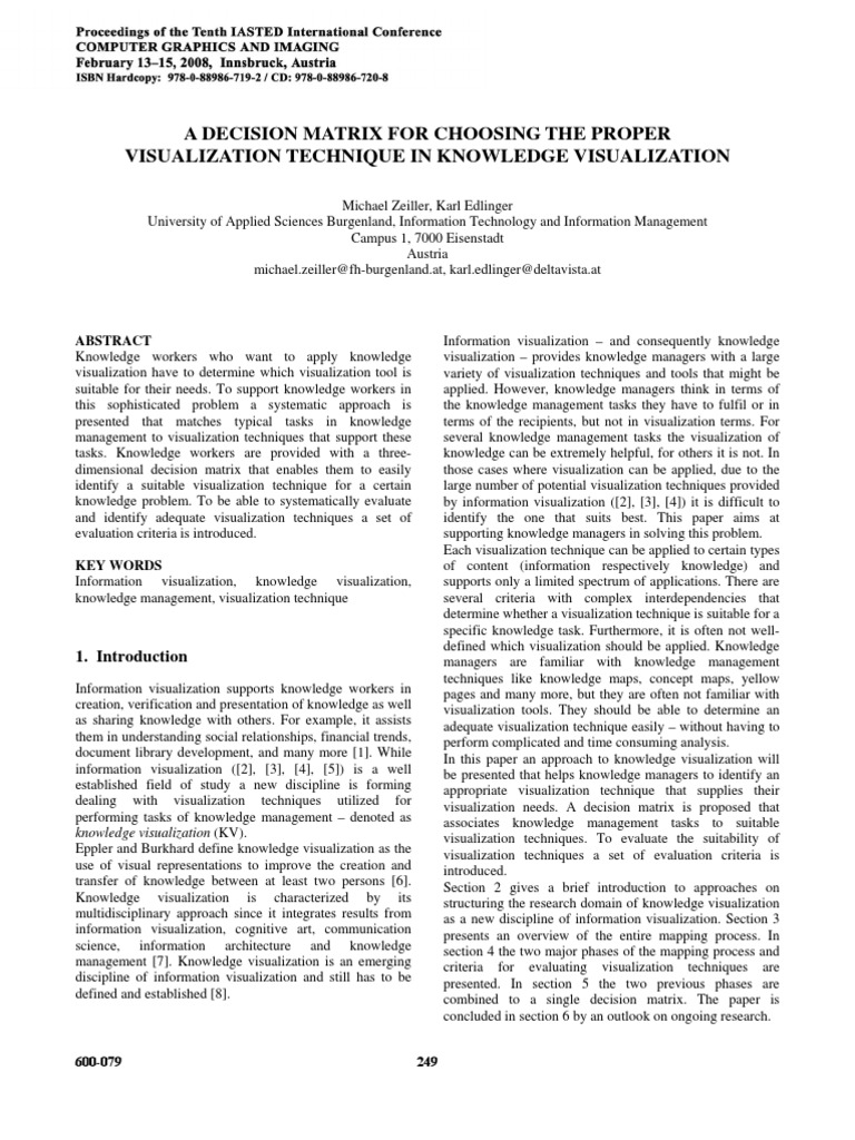 Decision Matrix for Knowledge Visualization | PDF | Visualization ...