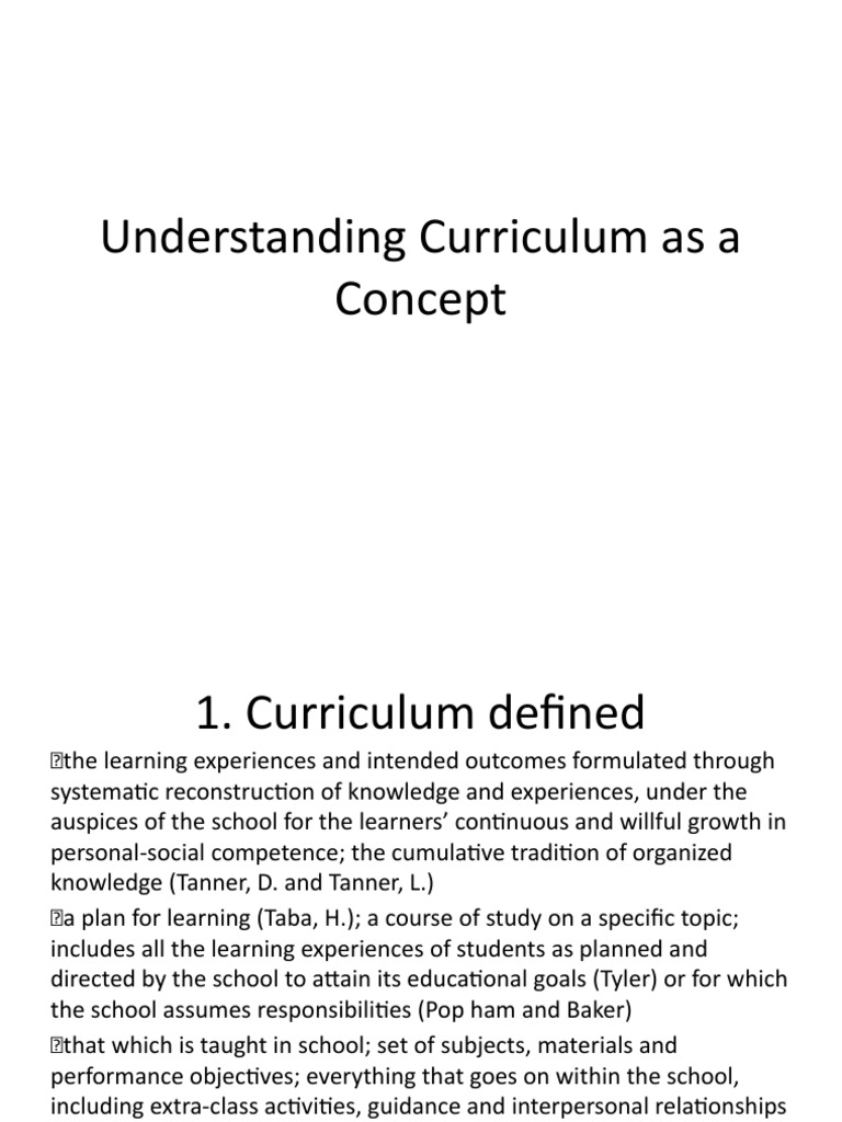 Understanding Curriculum As A Concept | PDF | Curriculum | Teachers