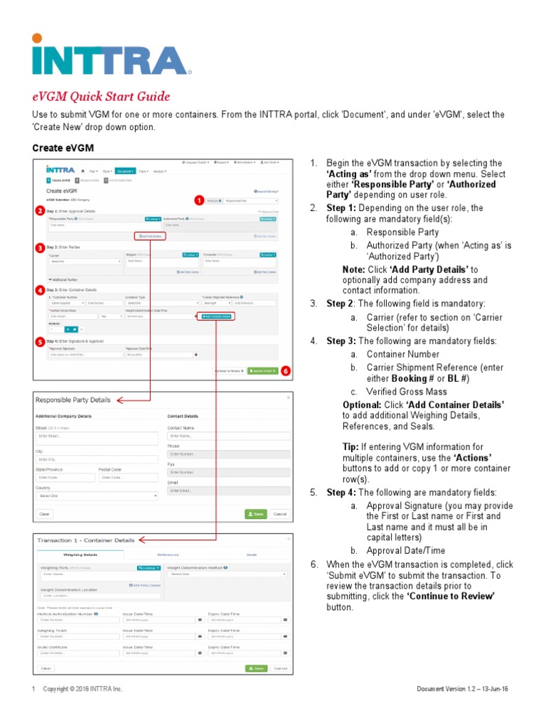 INTTRA - Evgm Quick Start Guide | PDF | Electronic Data Interchange ...