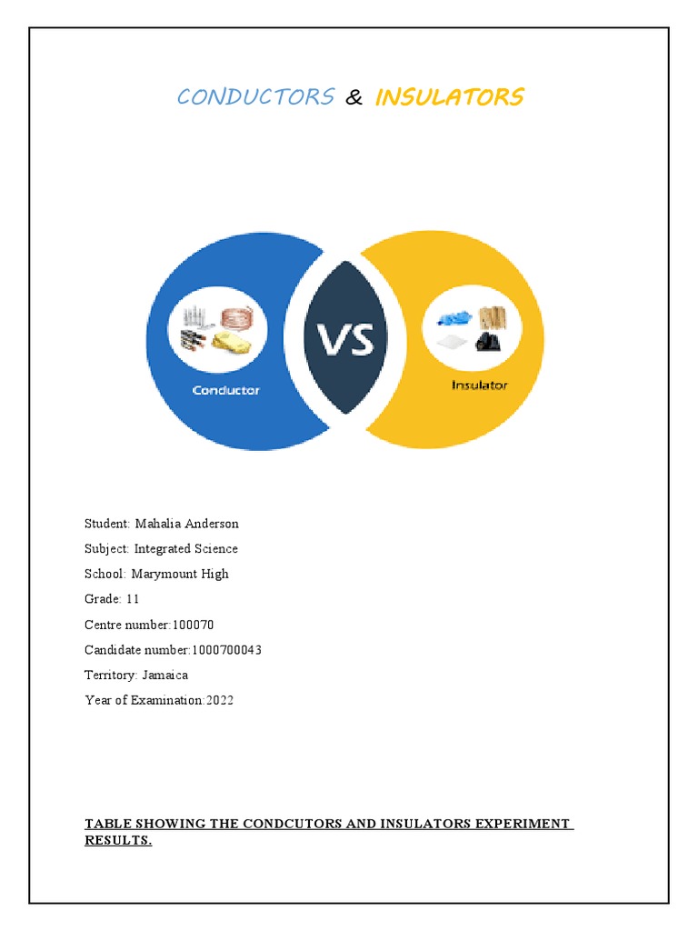 Classifying Materials as Conductors and Insulators Based on an ...