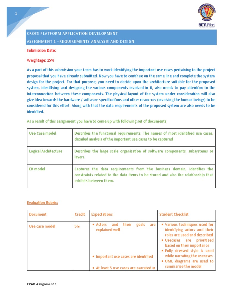 CPAD 2021 Assign1 | PDF | Use Case | System