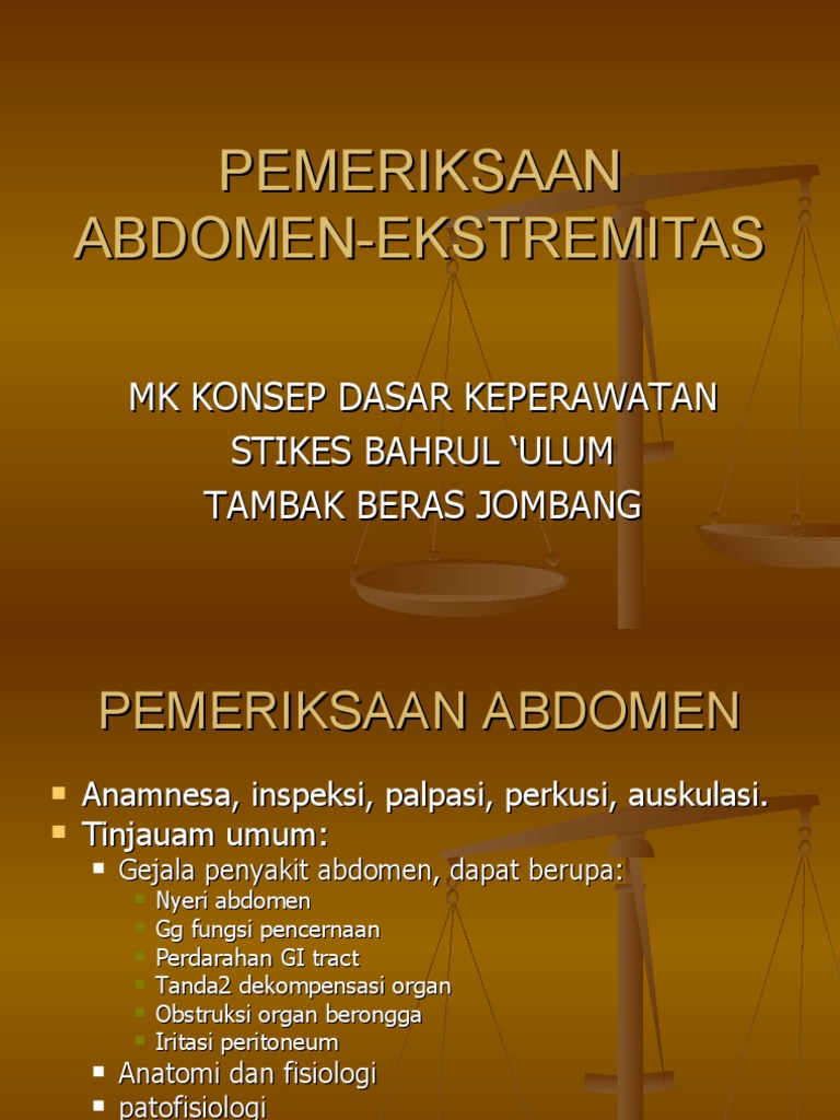 Pemeriksaan Abdomen Ekstremitas | PDF | Kesehatan Holistik