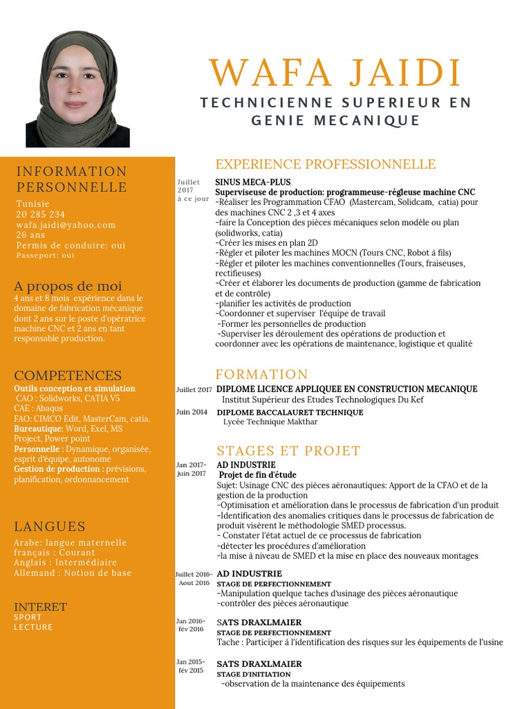 CV Wafa Jaidi PDF | PDF