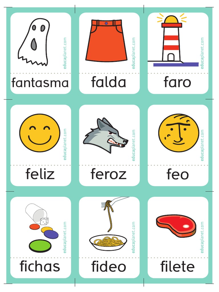 Puzles Palabras Letra F Educaplanet | PDF