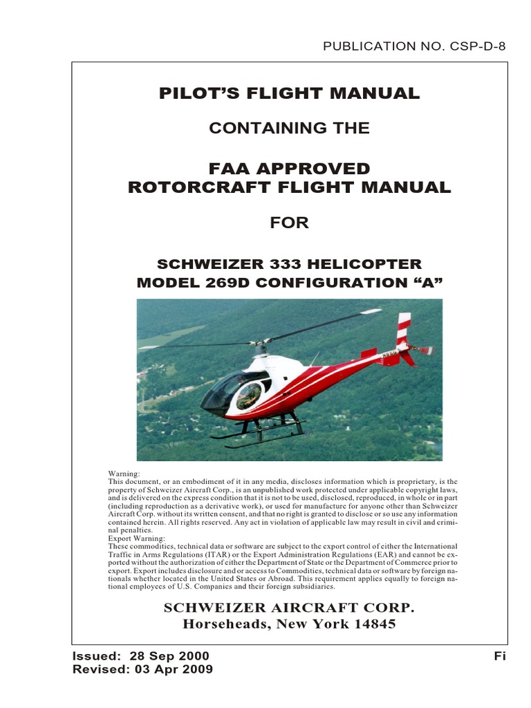 Manual de Vuelo Schweizer 333 | PDF | Helicopter Rotor | Helicopter