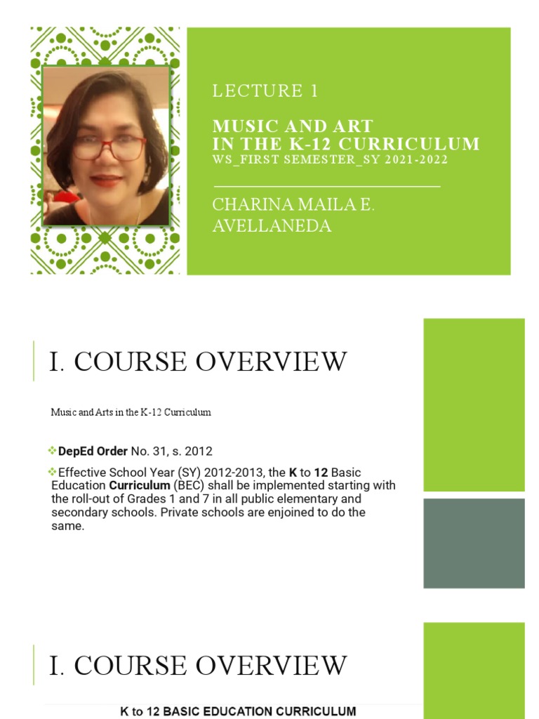 Lecture 1 - Music and Arts in The K-12 Curriculum | PDF