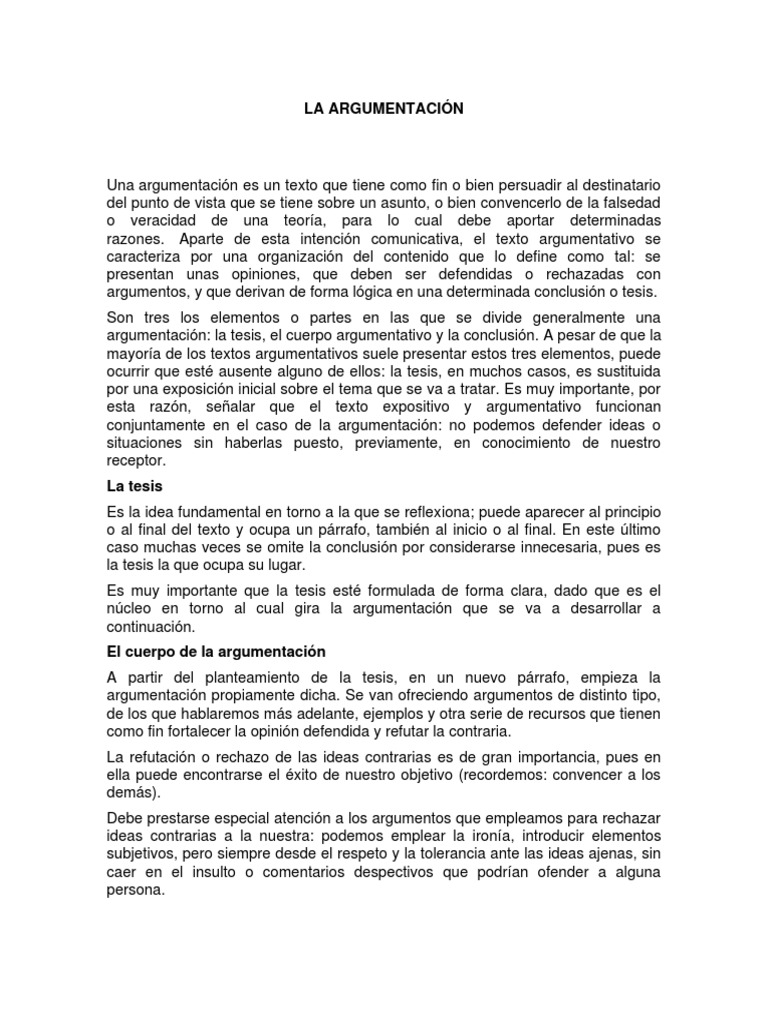Un análisis completo de los elementos y tipos de argumentación | PDF ...