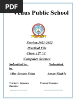 Class 12 CS Practical File 2025 26 | PDF | Computer Programming | Computing