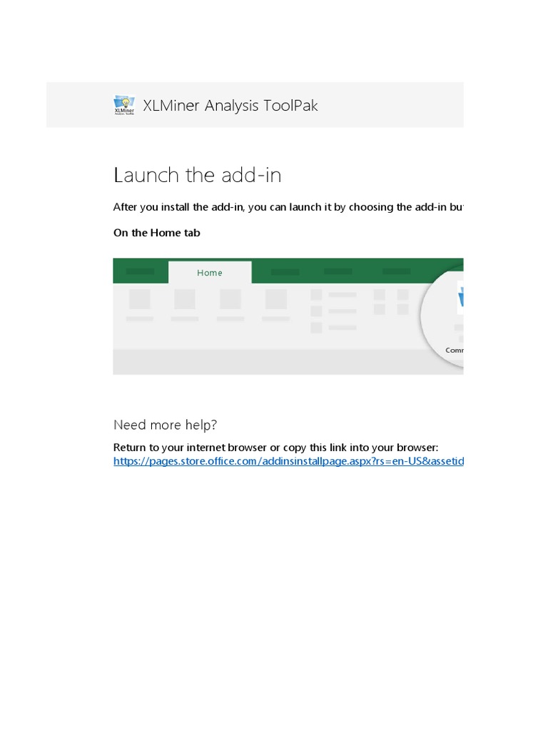 Launch The Add-In: Xlminer Analysis Toolpak | PDF