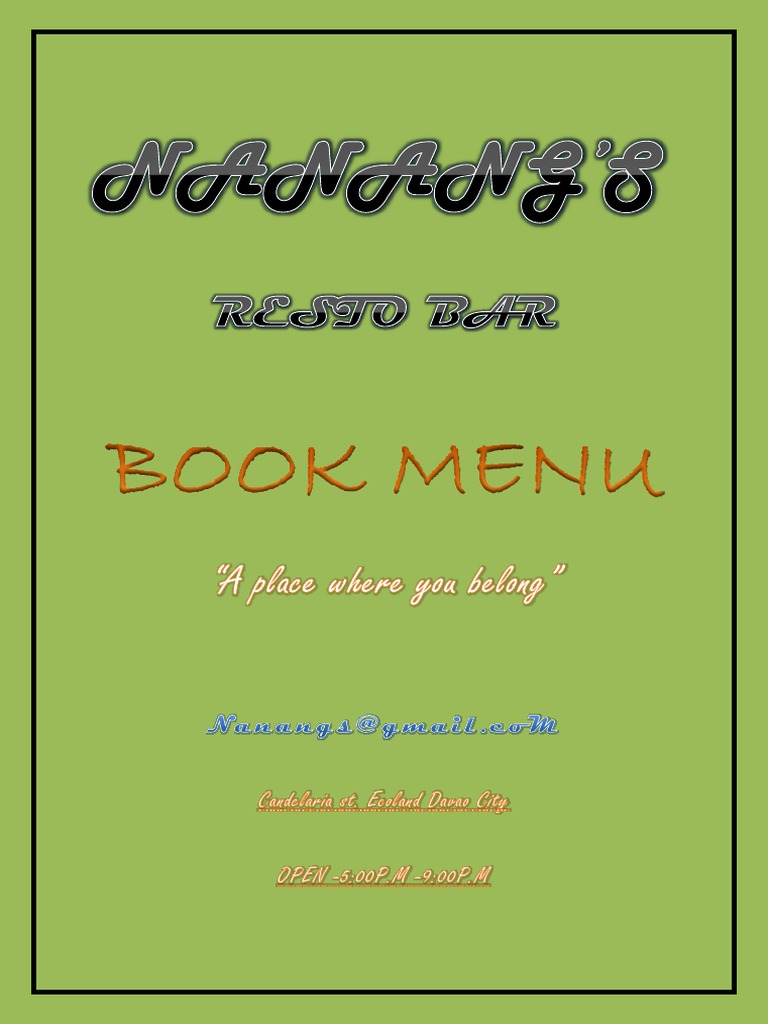 Nanangs Resto Bar MENU | PDF